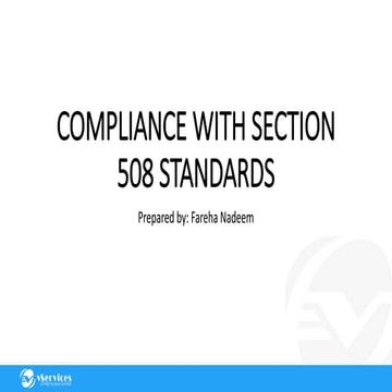 Section 508 compliance | PPT