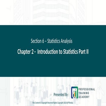 Section 6 Chapter 2 Introduction To Statistics Part Ii Pptx
