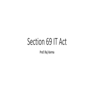 Section 69 Information technology act 2001 | PPTX
