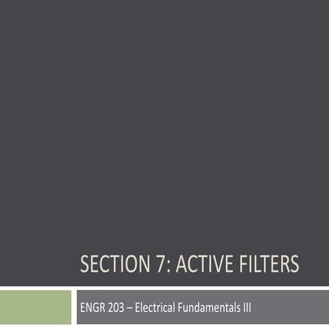 Section 7 Active FIlters.pdf Electrical fundamentals | PDF