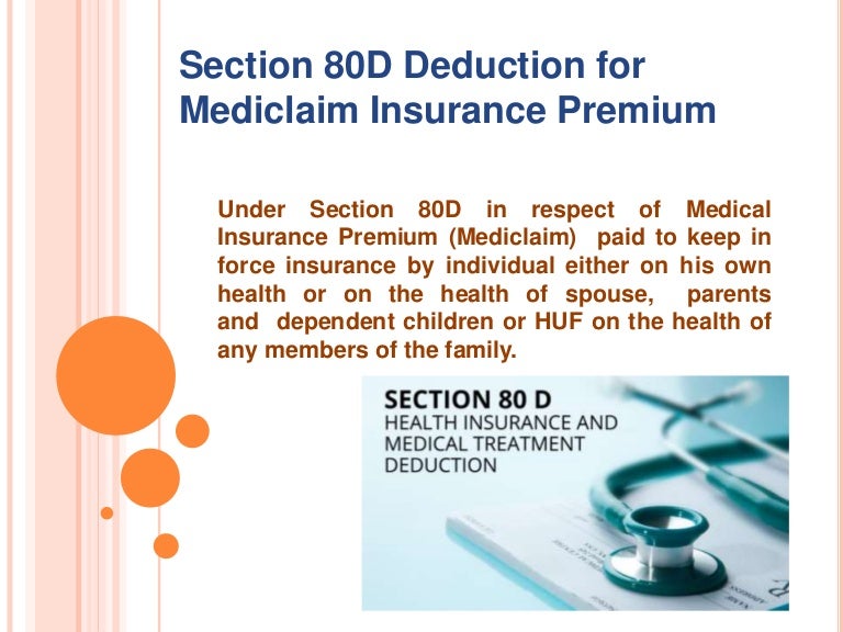 Section 80D Deduction for Mediclaim Insurance Premium