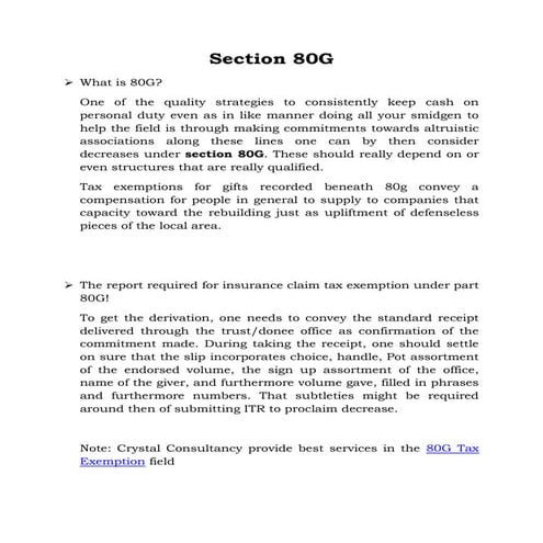 Section 80 g | PDF