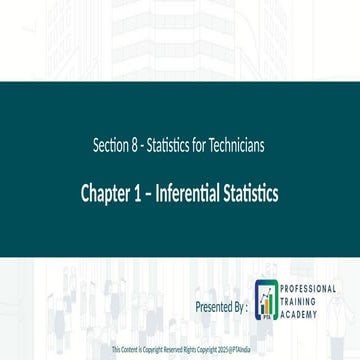 Section 8 – Chapter 1 – Inferential Statistics | PPTX