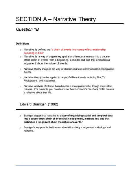 Narrative Film Theory | PPT
