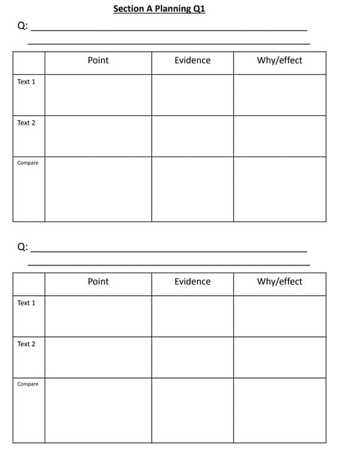 Planning sheet section a q2 & 3 | PDF