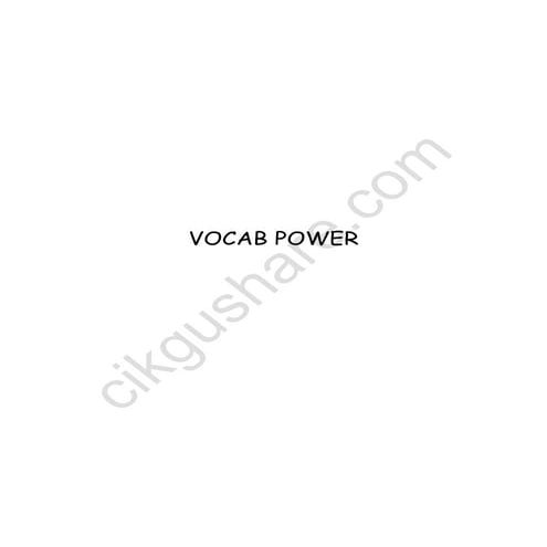 Section a (vocab power) | PDF