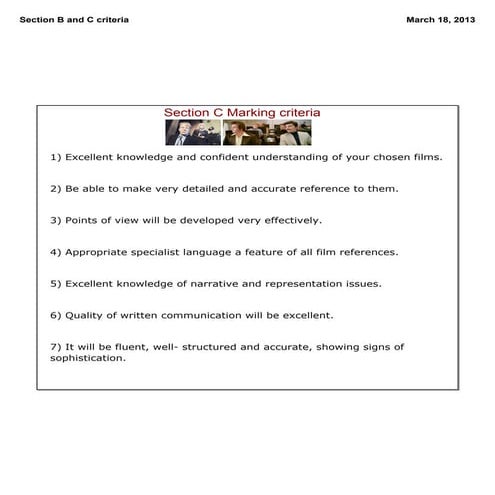 Section b and c criteria | PDF