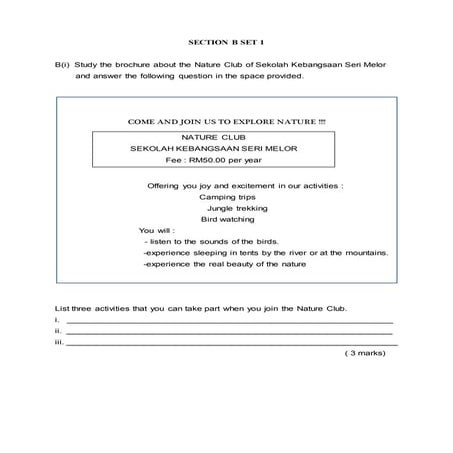 UPSR 2017 - Compilation English 014 (Section B) | PDF