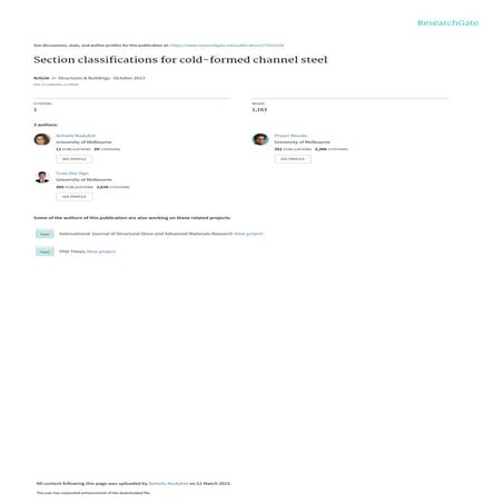 Sectionclassificationforcold formedchannelsteel | PDF