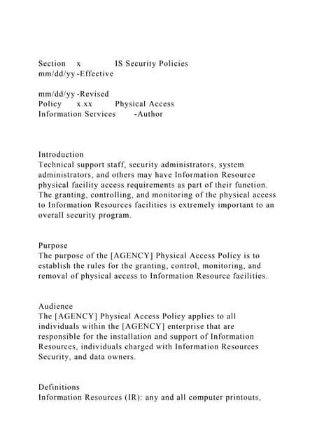 Access Control for Physical Security and | PPTX | Law