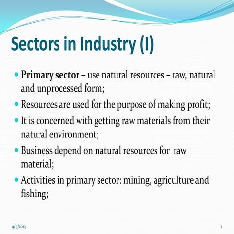 Sectors in industry (i) | PPTX