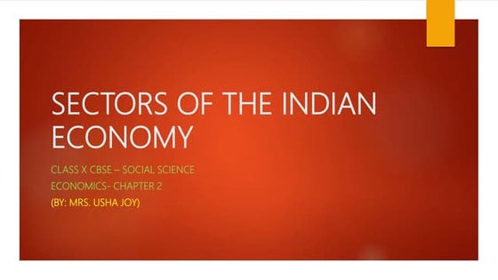 Sectors of indian economy | PPT