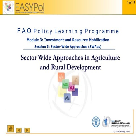 Sector Wide Approaches in Agriculture and Rural Development (SWAps) | PPT