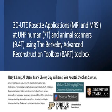 3D-UTE Rosette MRI and MRSI at UHF human (7T) and animal scanners (9.4T) using The (BART ...