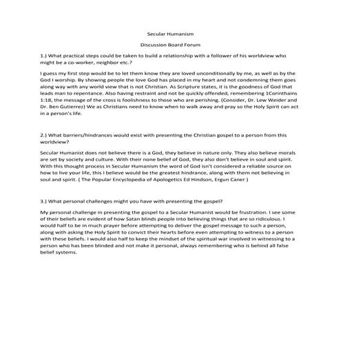 Secular humanism | DOCX