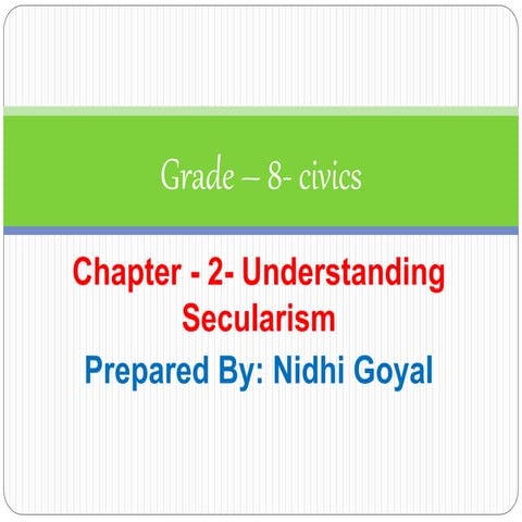 Grade 8 Unit 2 Understanding Secularism | PPT
