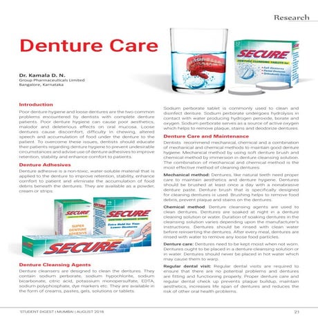 Denture Care and maintainance | PDF
