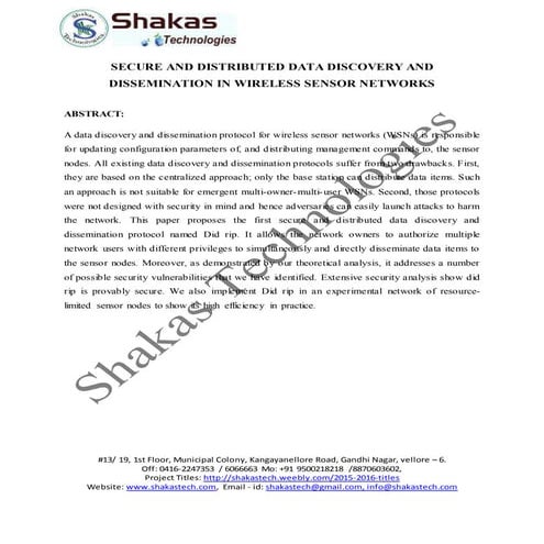 Secure And Distributed Data Discovery And Dissemination In Wireless