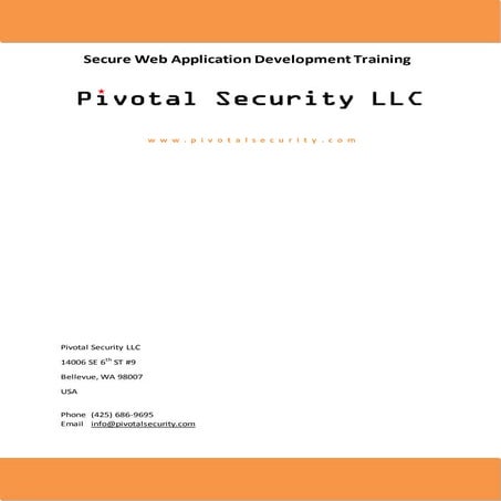 Secure Application Development Training Pdf