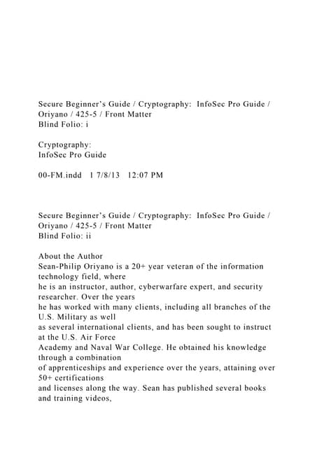 Secure Beginner’s Guide Cryptography InfoSec Pro Guide.docx Secure Beginner’s Guide Cryptography InfoSec Pro Guide.docx