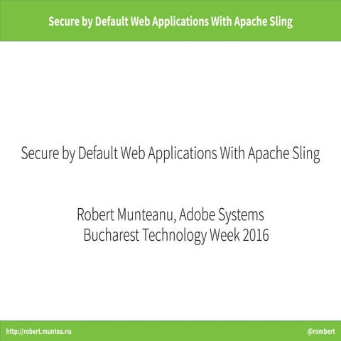 Secure By Default Web Applications With Apache Sling Pdf 7950