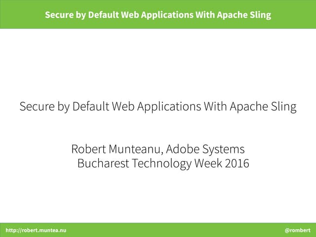 Secure By Default Web Applications With Apache Sling Pdf 7950