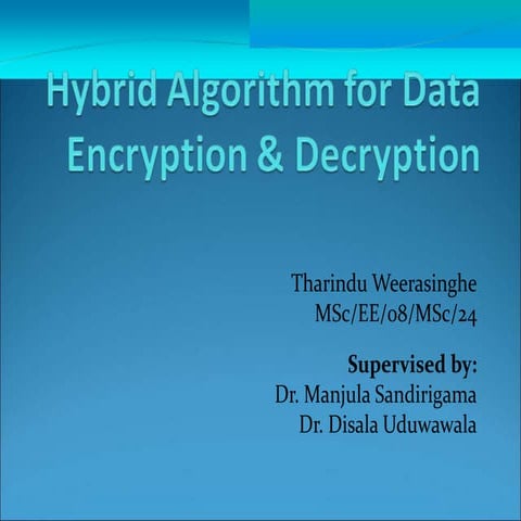 Secured Algorithm For Gsm Encryption And Decryption Ppt