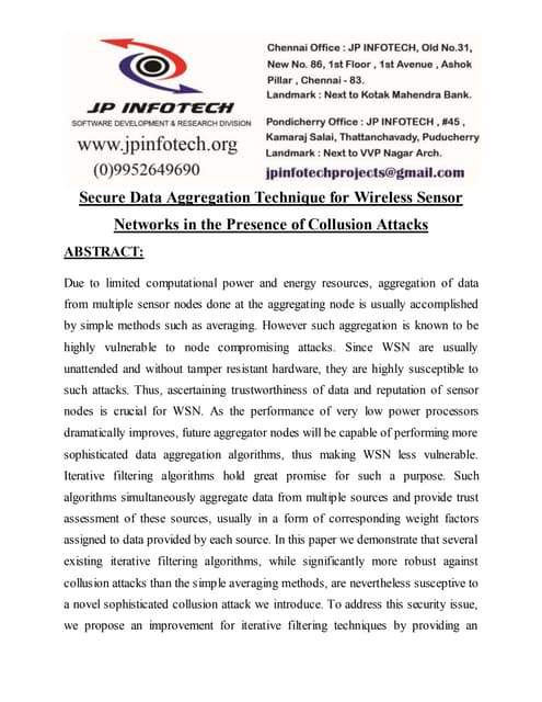Secure data aggregation technique for wireless | PDF Secure data aggregation technique for wireless | PDF