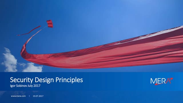 Principles for Secure Design and Software Security | PDF