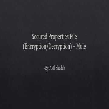 Secured properties file – mule | PPSX