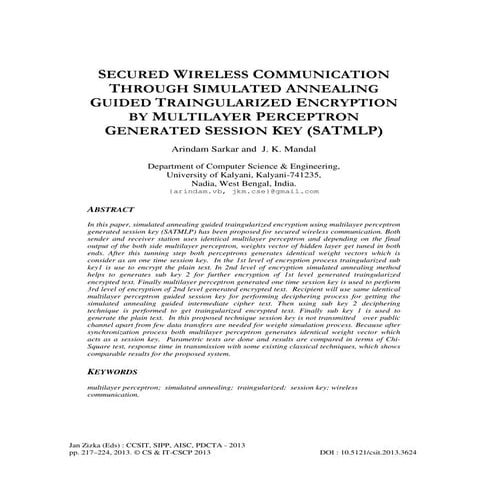 Secured wireless communication through simulated annealing guided traingularized encryption by ...