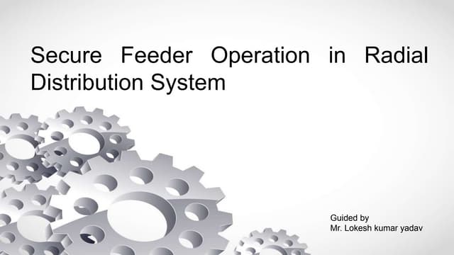 Radial Distribution System Presentation 1 Pptx