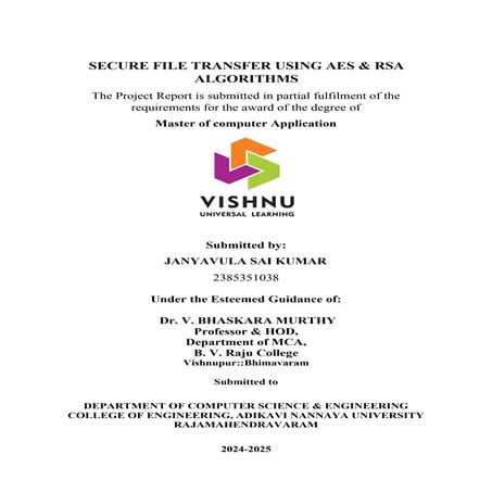 Secure File Transfer Using Aes And Rsa Algorithmsdocx