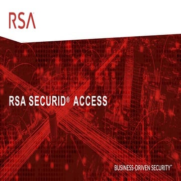 SecureID RSA, Multifactor Authentication | PPTX