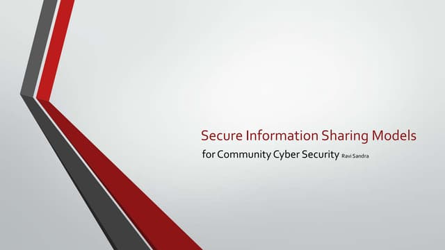 Secure Information Sharing Sis Models Ppt Free Download