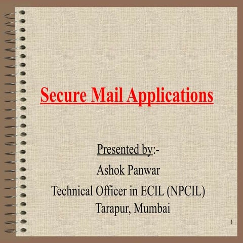 Pretty good privacy - Email Security | PPTX