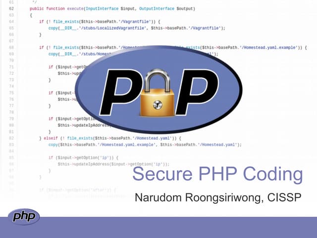 Secure Php Coding Pdf Web Development Internet 1203