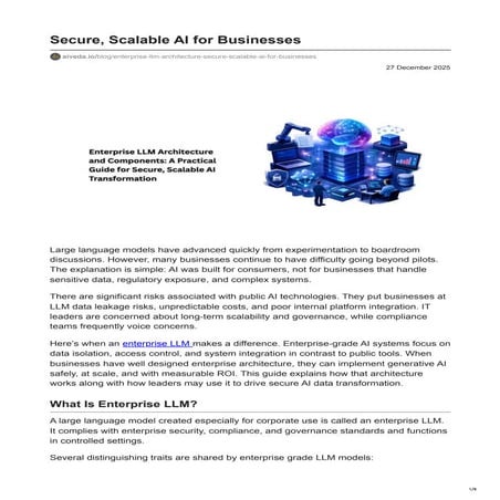 Enterprise LLM Architecture and Components: A Practical Guide for ...