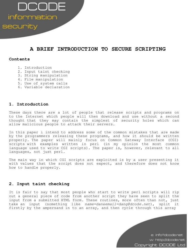 Secure Scripting 