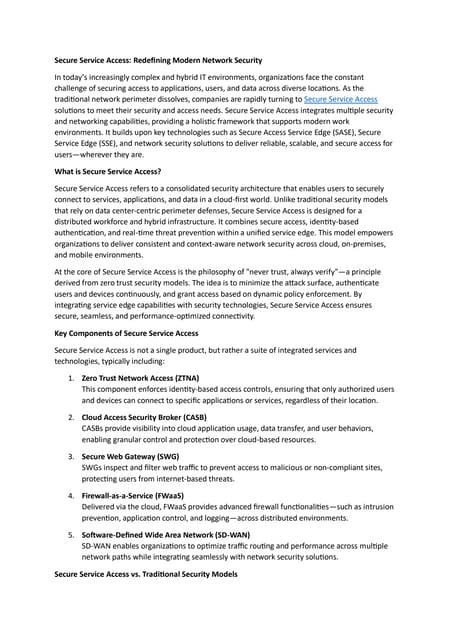 Secure Service Access Redefining Modern Network Securitypdf