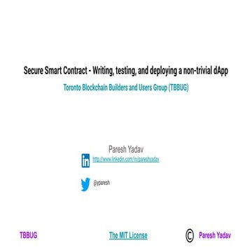 Secure Smart Contract Writing Testing And Deploying A Non Trivial 2871