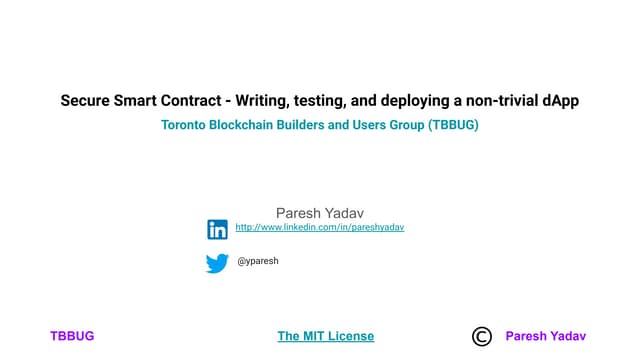 Secure Smart Contract Writing Testing And Deploying A Non Trivial 2871
