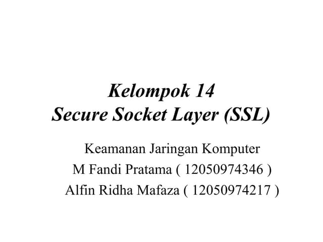 Secure Socket Layer Ssl Ppt