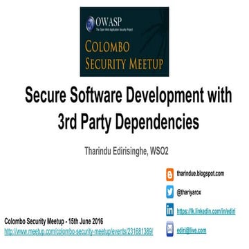 Secure Software Development with 3rd Party Dependencies | PDF | Databases | Computer Software ...