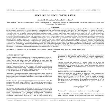 Secure speech with lfsr | PDF