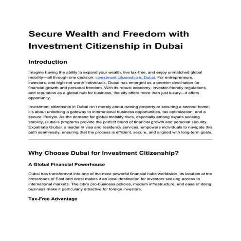 Secure Wealth and Freedom with Investment Citizenship in Dubai.docx