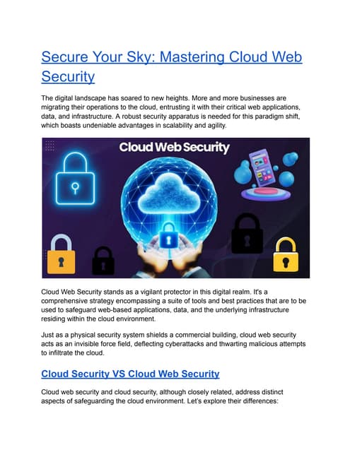 Secure Your Sky Mastering Cloud Web Security Pdf