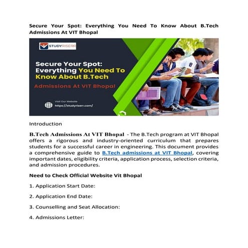 Secure Your Spot Everything You Need to Know About B.Tech Admissions at VIT Bhopal.pdf