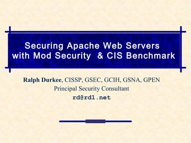 Securing Apache Web Servers Ppt