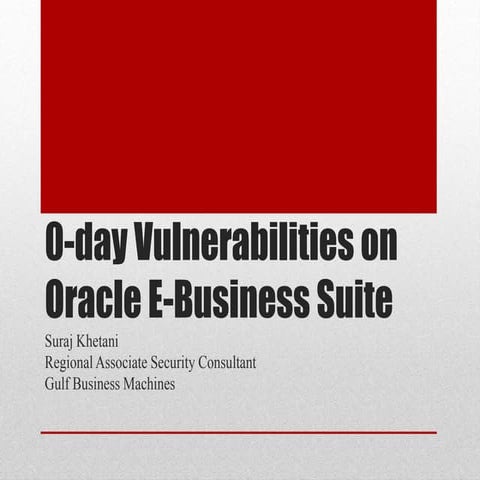 Securing Broken Access Controls On Oracle E Business Suite Ppt